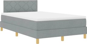 Postel s boxspringem s čelo Světle šedá 120 x 190 cm textil 3338979