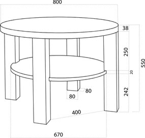 Kruhový konferenční stolek OTA kruh (na výběr více variant)