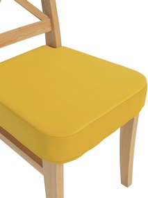 Sedák na židli IKEA Ingolf barva žlutá látka sametová