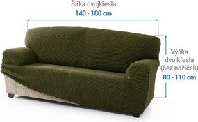 Super strečové potahy NIAGARA zelená dvojkřeslo (š. 140  - 180 cm)