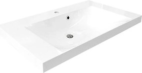 Mereo Mereo, Mailo, koupelnová skříňka s umyvadlem z litého mramoru 101 cm, bílá, dub, antracit, CN537M