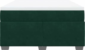 Box spring postel s matrací tmavě zelená 140x200 cm samet 3285290