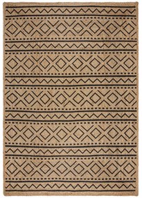 Hans Home | Kusový koberec Printed Jute Luis Natural/Black - 200x290