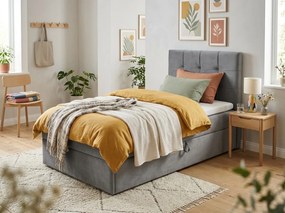 Čalouněná postel boxspring DIRELIS TRINITY 90x200 cm šedá Matrace: Matrace Bonell pružinová