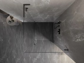 Mexen Lunar-B L výklopný sprchový kout pravý 90 x 90 cm, čiré sklo, grafitová, 832L-090-090-95-00-P