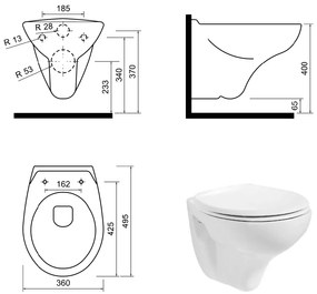 Alcaplast AM115/1000 Renovmodul komplet k zazdění se závěsným WC Creavit STANDARD TP320 + bidet 2v1 new