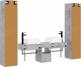 Sada koupelnového nábytku 5 ks Betonově šedá 33 x 34,5 x 160 cm 3406016