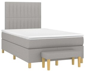 Box spring postel s matrací světle šedá 120x190 cm textil 3270418