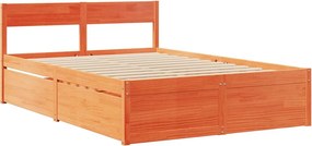 Postel bez matrace voskově hnědá 135 x 190 cm masivní borovice 3282359