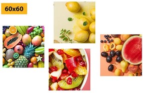 Set obrazů šťavnaté ovoce - 4x 60x60 cm