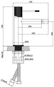 Cersanit Zen, stojánková bidetová baterie, černá matná, S951-575