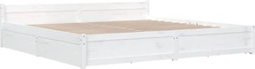 Rám postele se zásuvkami bílý 180 x 200 cm Super King 3103575