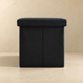Puf s úložným prostorem obdélníkový, skládací, 110 × 38 × 38 cm, černý