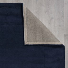 Flair Rugs, Kusový ručně tkaný koberec Tuscany Textured Wool Border Blue, 120x170, modrá, ložnice
