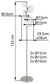 Globo 56140-6S - LED Stojací lampa RIHA 6xG9/3,5W/230V bílá