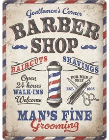 Postershop Plechová cedule - Barber Shop 40x30 cm