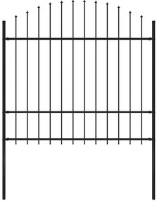 Zahradní plot Woerden s kopím nahoře ocelový 170 x 175 cm černý 144944