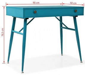 Psací stůl se zásuvkou 90x50 cm tyrkysová Dekorhome