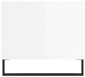Konferenční stolek lesklý bílý 100x50x45 cm kompozitní dřevo - Default Title