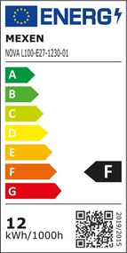 Mexen Nova, LED žárovka E27, A60, 12W, teplá - 3000K, 1260 lm - L100-E27-1230-01