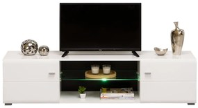 TV stolek s osvětlením Derfel - bílá/černá