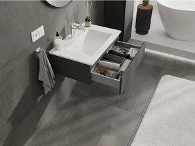 Mexen Orio, koupelnová skříňka 70 cm s umyvadlem Otis, 1 zásuvka, grafitová matná/bílá matná, 91A10-07023-1-BF66-W18M01