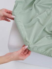 MK Lůžkoviny Jersey prostěradlo s elastanem Deluxe 90 × 200 cm – šalvějová