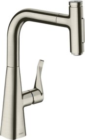 Hansgrohe M71, dřezová baterie Metris Select s výsuvnou sprškou, vzhled nerezový 73822800