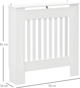 HOMCOM Moderní Kryt Na Radiátor MDF Kabinet pro Obývací Pokoj a Ložnici 78x19x81 cm Bílý