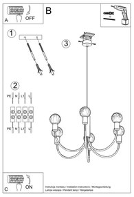 Sollux SL.0855 - Lustr PICCOLO 5xE27/60W/230V