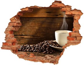 Wallmuralia Nálepka díra na zeď beton Šálek kávy 90x70 cm