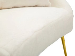 Designová pohovka Caerwyn 137 cm bílá / zlatá