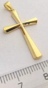 Klenoty Budín Velký hladký zlatý křížek - přívěsek 585/1,50gr H3031