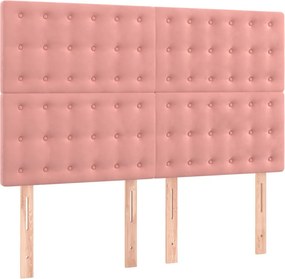 Box spring postel s matrací růžová 140x190 cm samet 3138084