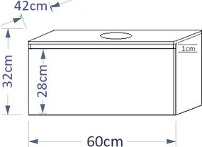 Ral Umyvadlová skříňka Mia 3 - Bílý lesk
