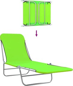 Skládací zahradní lehátka 2 ks ocel a textil zelená 310343