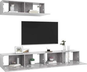 TV skříňky 3 ks betonově šedé kompozitní dřevo 3079123