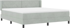 Postel s boxspringem s čelo Světle šedá 200 x 180 cm samet 3341426