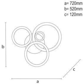 LED Stmívatelný přisazený lustr LED/120W/230V 3000-6500K + dálkové ovládání