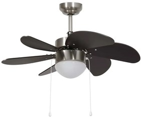 vidaXL Marketos Stropní ventilátor se světlem 76 cm tmavě hnědý