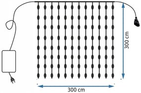 Světelný LED řetěz Kurty 300 cm - 500 světel teplá bílá