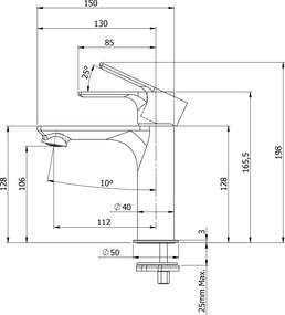 Sapho PAX XA02/14 umyvadlová baterie bez výpusti bílá mat