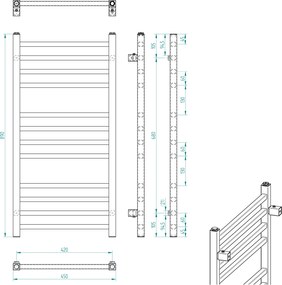 Sapho METRO koupelnový radiátor 450 x 890 mm černá mat IR400TB