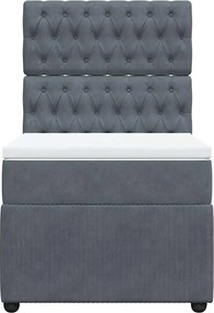 Box spring postel s matrací tmavě šedá 80 x 200 cm samet 3294497