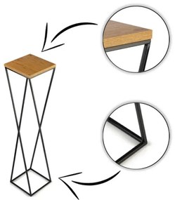 Stojan na květiny LOFT 100x24 cm černá/hnědá