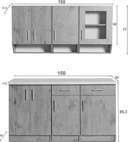Kuchyňská linka Diana 150, buk