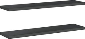 Nástěnné police 2 ks 100 x 23,5 cm černé nerezová ocel 30289