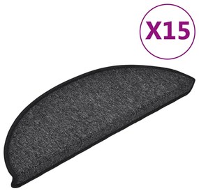 vidaXL Marketos Schodové rohože 15 ks 56x17x3 cm antracitové půlkulaté