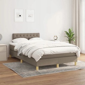 Box Spring Postel S Matrací Textil Taupe Prošívaný design 120 x 200 cm
