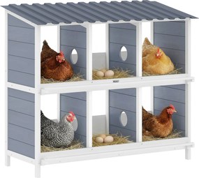 PawHut zvýšený dřevěný hnízdící box pro slepice — 6 přihrádek, 4 bidla, 102 × 50 × 91 cm | Aosom